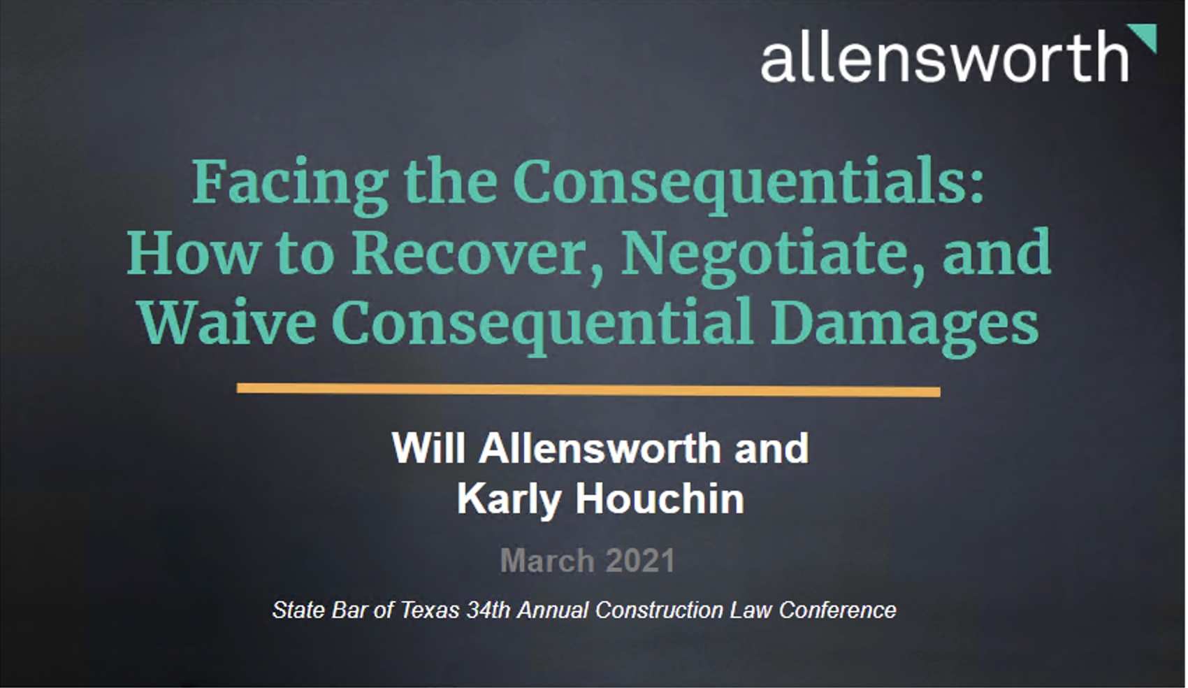 Facing the Consequentials: How to Recover, Negotiate, and Waive ...